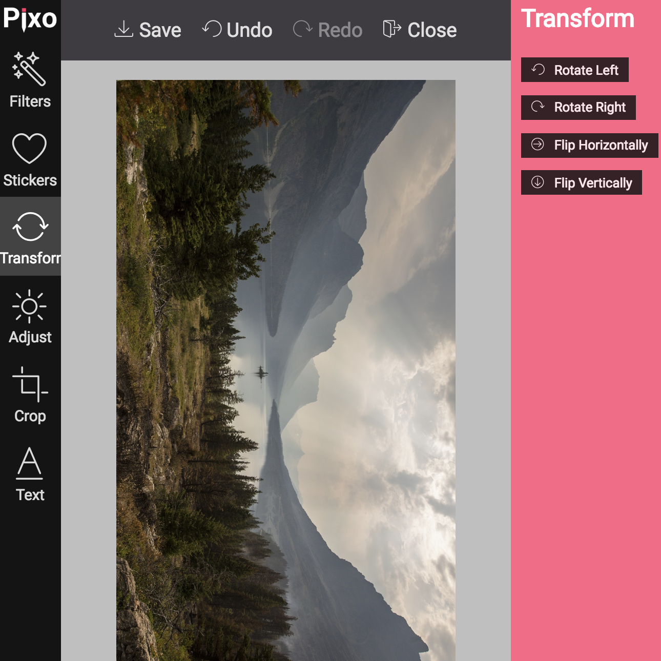 Flip & rotate images – Pixo Image Editor