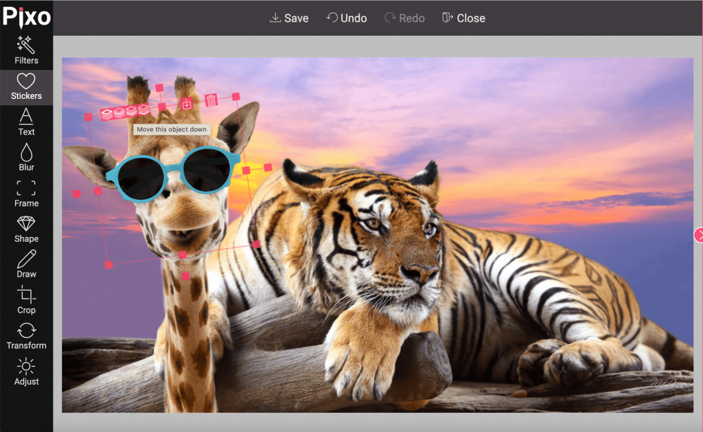 Object order controls – Pixo Image Editor